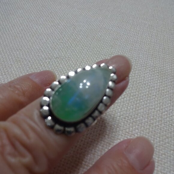 Handmade | Jewelry | Stunning Green Rainbow Moonstone Handmade Sterling ...